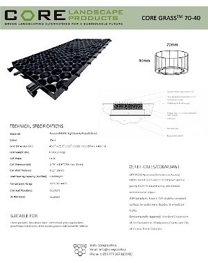 CORE Landscape gravel and turf foundation system specifications